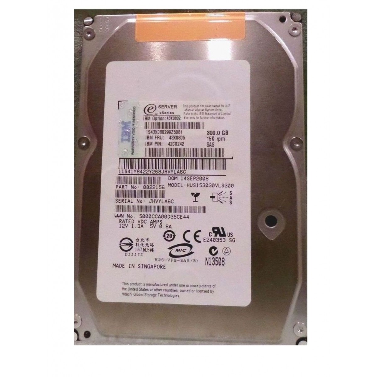 DYSK IBM 300GB SAS 15K 3G 3,5 43X0805 42C0242 DYSK IBM 300GB SAS 15K 3G 3,5 43X0805 42C0242